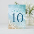 Elegant Watercolor Beach Table Number Cards | Zazzle