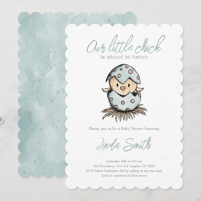 Elegant Watercolor Bird Baby Shower Invitation | Zazzle