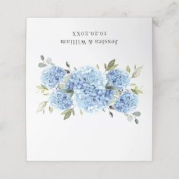 Elegant Watercolor Blue Hydrangea Wedding Place Card | Zazzle