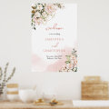 Elegant watercolor blush pink floral wedding poster | Zazzle