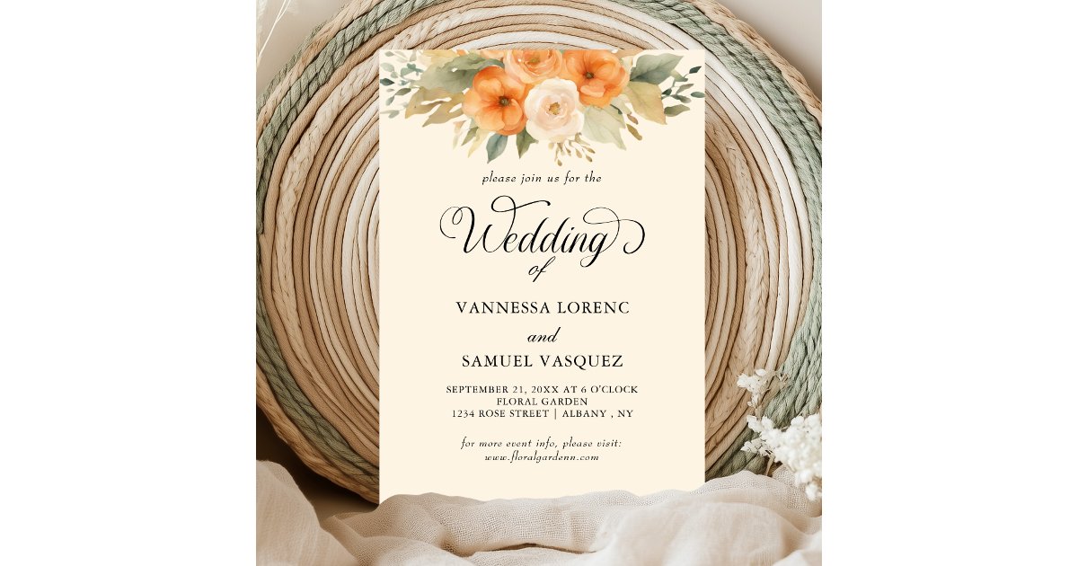 Elegant Watercolor Bohemian Wedding Invitation | Zazzle