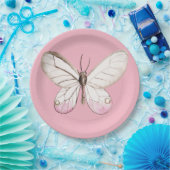 Elegant Watercolor Butterfly Pink Paper Plates | Zazzle