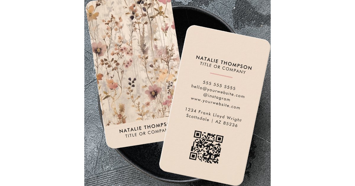Elegant Watercolor Floral Feminine Small Business Business Card | Zazzle