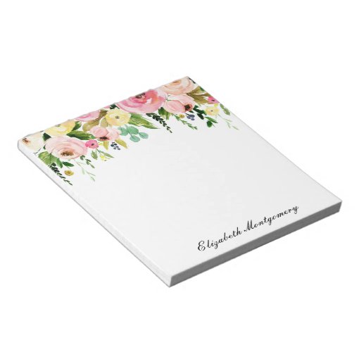 Elegant Watercolor Floral Notepad | Zazzle