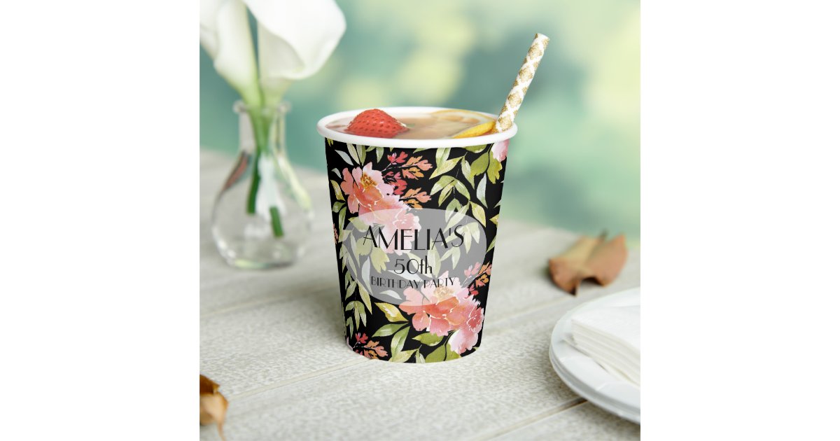 Elegant Watercolor Floral Paper Cups | Zazzle