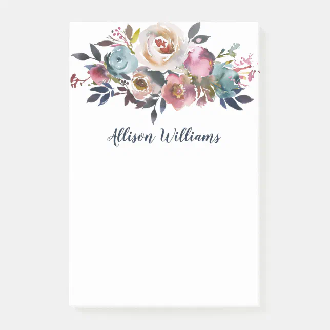 Elegant Watercolor Floral Post-it Notes | Zazzle