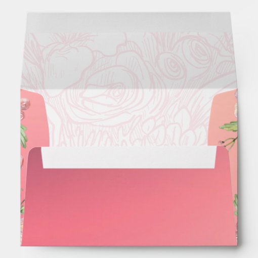 Elegant Watercolor Floral Script Wedding Welcome Envelope | Zazzle