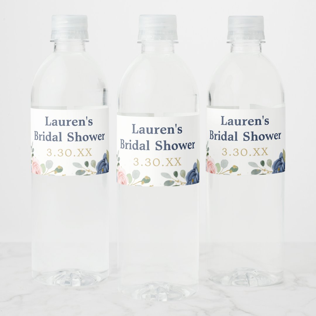 Elegant Watercolor Floral Water Bottle Label | Zazzle