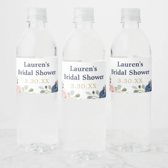 Elegant Watercolor Floral Water Bottle Label | Zazzle