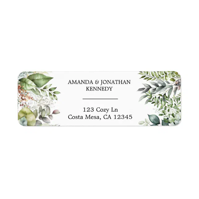 Elegant Watercolor Floral Wedding Return Address Label | Zazzle