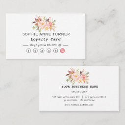 Elegant Watercolor Flowers Professional Business Loyalty Card | Zazzle