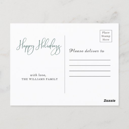 Elegant Watercolor Happy Holidays Winter Holiday Postcard | Zazzle