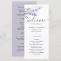 Elegant Watercolor Lavender Flower Wedding Program | Zazzle
