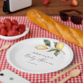 Elegant watercolor lemon baby shower paper plates | Zazzle