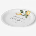 Elegant watercolor lemon baby shower paper plates | Zazzle