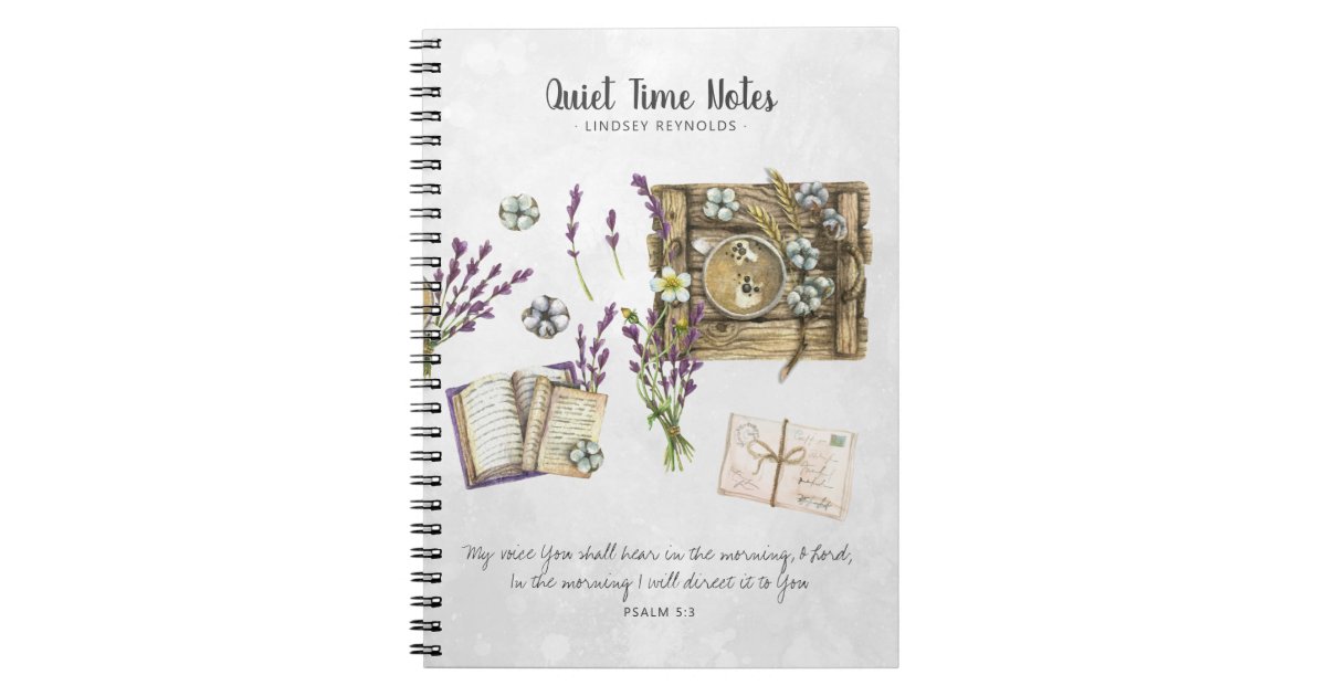 Elegant Watercolor Monogram Quiet Time Journal | Zazzle
