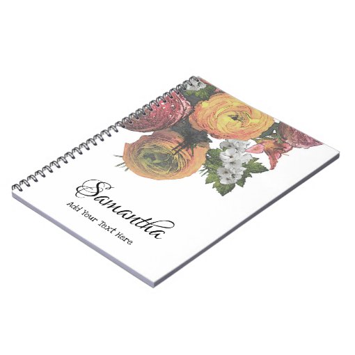 Elegant Watercolor Pastel Colors Floral Template Notebook | Zazzle