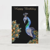 Elegant Watercolor Peacock Birthday Card | Zazzle