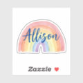 Elegant Watercolor Rainbow Name Sticker | Zazzle