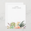 Elegant Watercolor Succulent Personalized Notecard | Zazzle