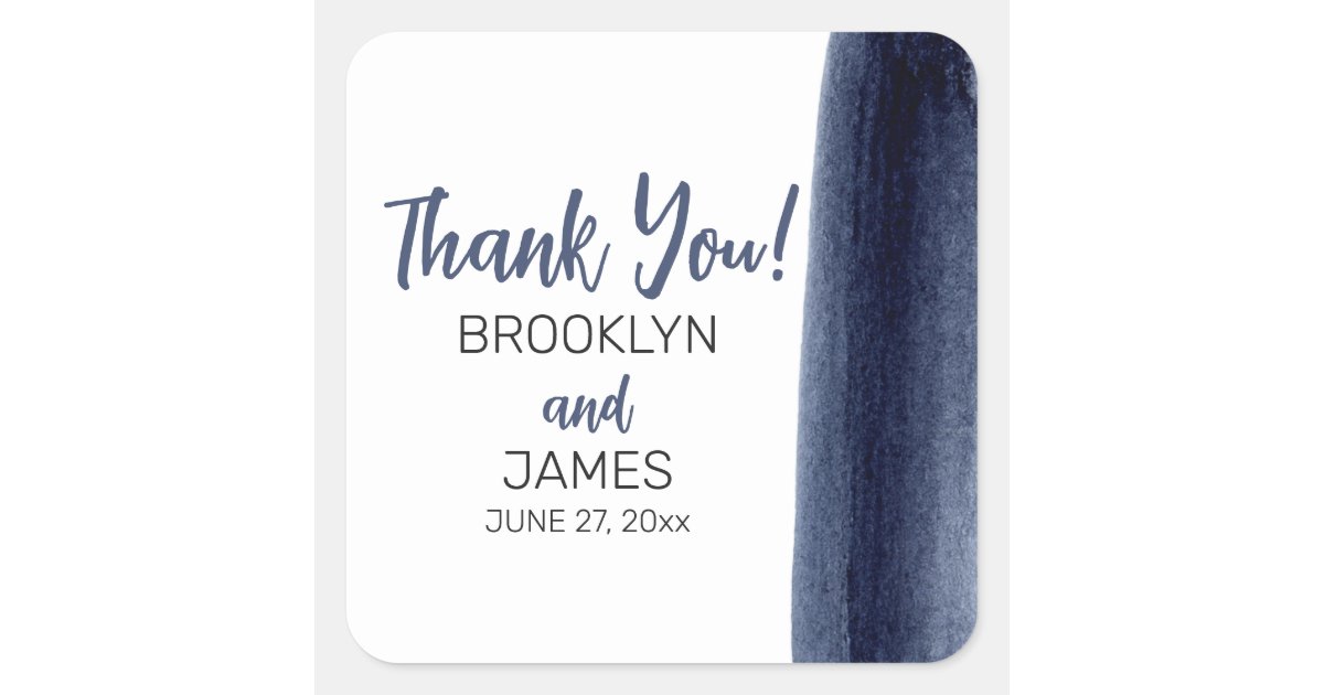 Elegant Watercolor Wedding Stickers Square | Zazzle