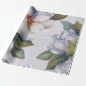 Elegant Watercolor White Magnolia Flower Wrapping Paper | Zazzle