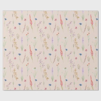 Elegant Watercolor Wildflower Garden Wrapping Paper | Zazzle
