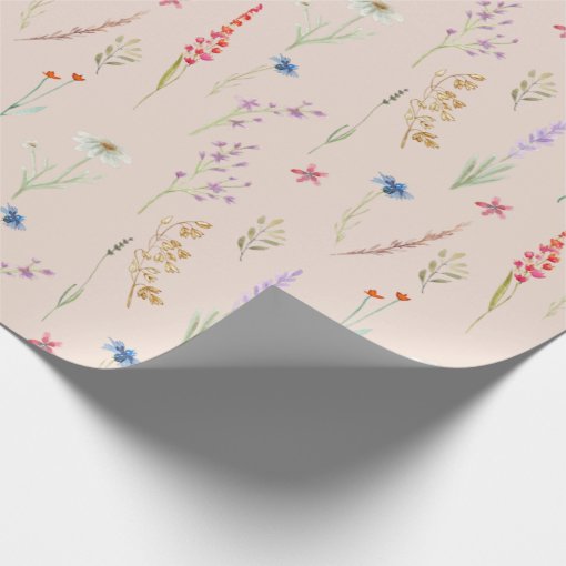 Elegant Watercolor Wildflower Garden Wrapping Paper | Zazzle