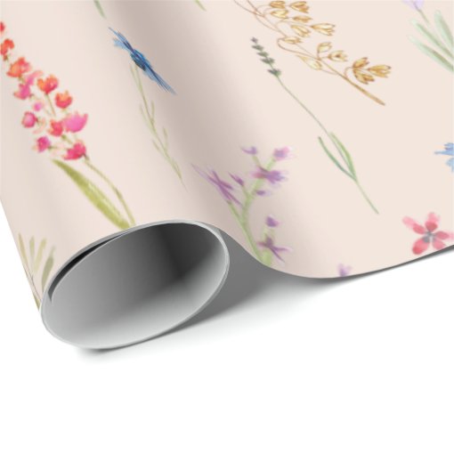 Elegant Watercolor Wildflower Garden Wrapping Paper | Zazzle