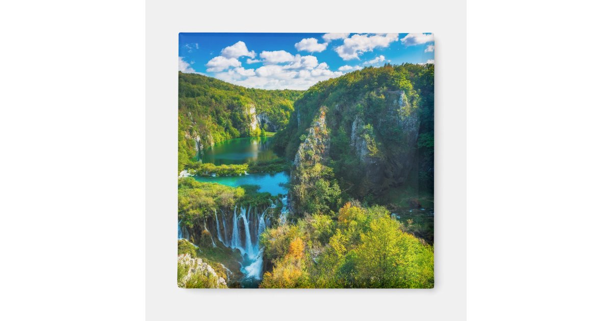 Elegant waterfall scenic, Croatia Magnet | Zazzle