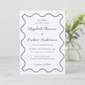 Elegant Wavy Curve Wedding with Photo Invitation | Zazzle