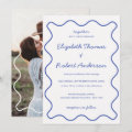 Elegant Wavy Curve Wedding with Photo Invitation | Zazzle