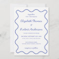 Elegant Wavy Curve Wedding with Photo Invitation | Zazzle