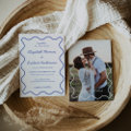 Elegant Wavy Curve Wedding with Photo Invitation | Zazzle
