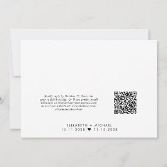 Elegant We Are Eloping QR Code Wedding Reception Invitation | Zazzle