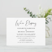Elegant We Are Eloping QR Code Wedding Reception Invitation | Zazzle