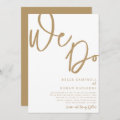 Elegant We Do Script Gold & White Wedding Invitation | Zazzle