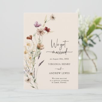 Elegant We Got Married Invitation | Zazzle