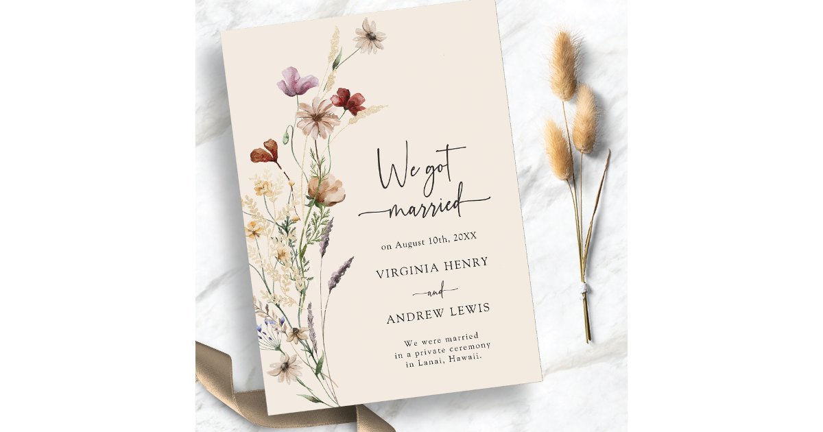 Elegant We Got Married Invitation | Zazzle