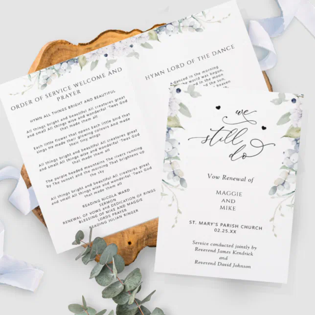 Elegant We Still Do, Vow Renewal Ceremony Program | Zazzle