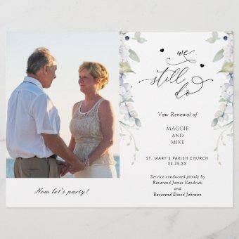 Elegant We Still Do, Vow Renewal Ceremony Program | Zazzle