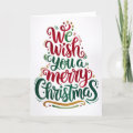 Elegant We Wish You a Merry Christmas Holiday Card | Zazzle