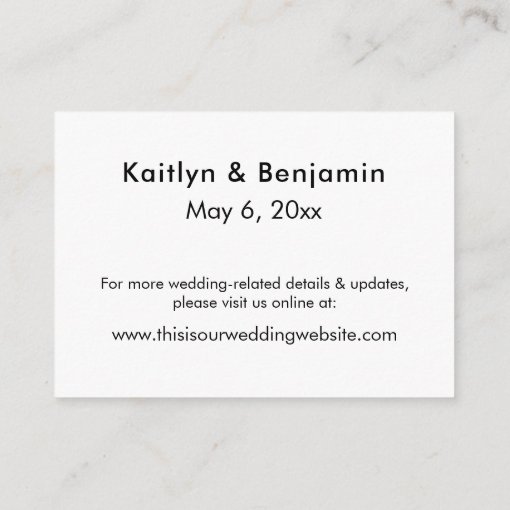 Elegant Wedding Accommodations Insert Cards | Zazzle