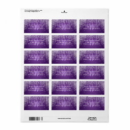 Elegant Wedding Address Night Dazzle Purple Label | Zazzle
