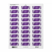 Elegant Wedding Address Sparkling Wave Purple Label | Zazzle