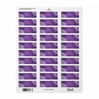 Elegant Wedding Address Vintage Swirls Purple Label | Zazzle