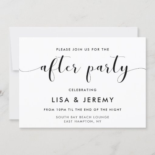 Elegant wedding after party invitation | Zazzle