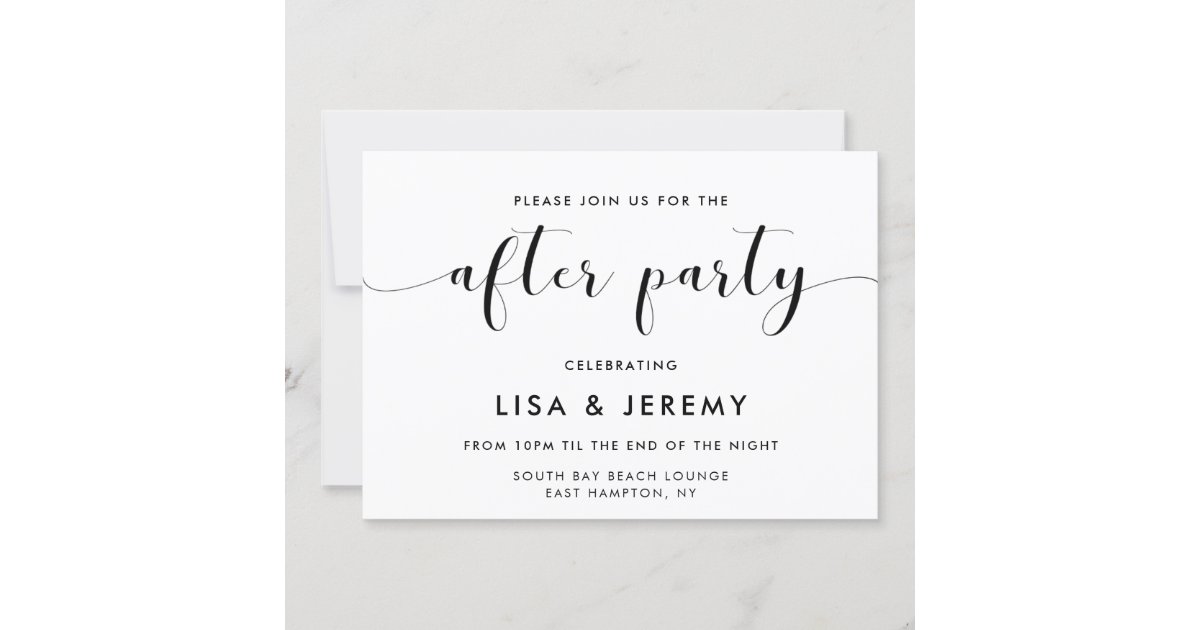 Elegant wedding after party invitation | Zazzle