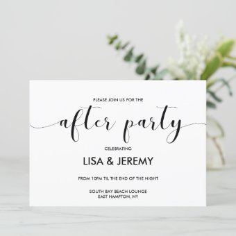 Elegant wedding after party invitation | Zazzle