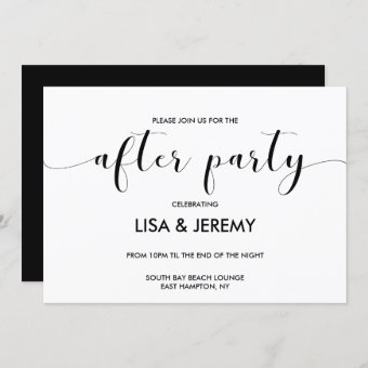 Elegant wedding after party invitation | Zazzle